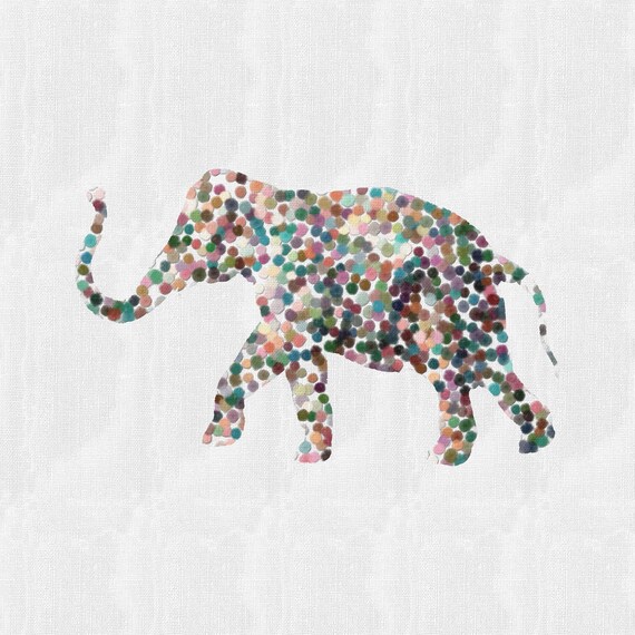 Elephant Digital Painting Printable Art Downloadable and - Etsy