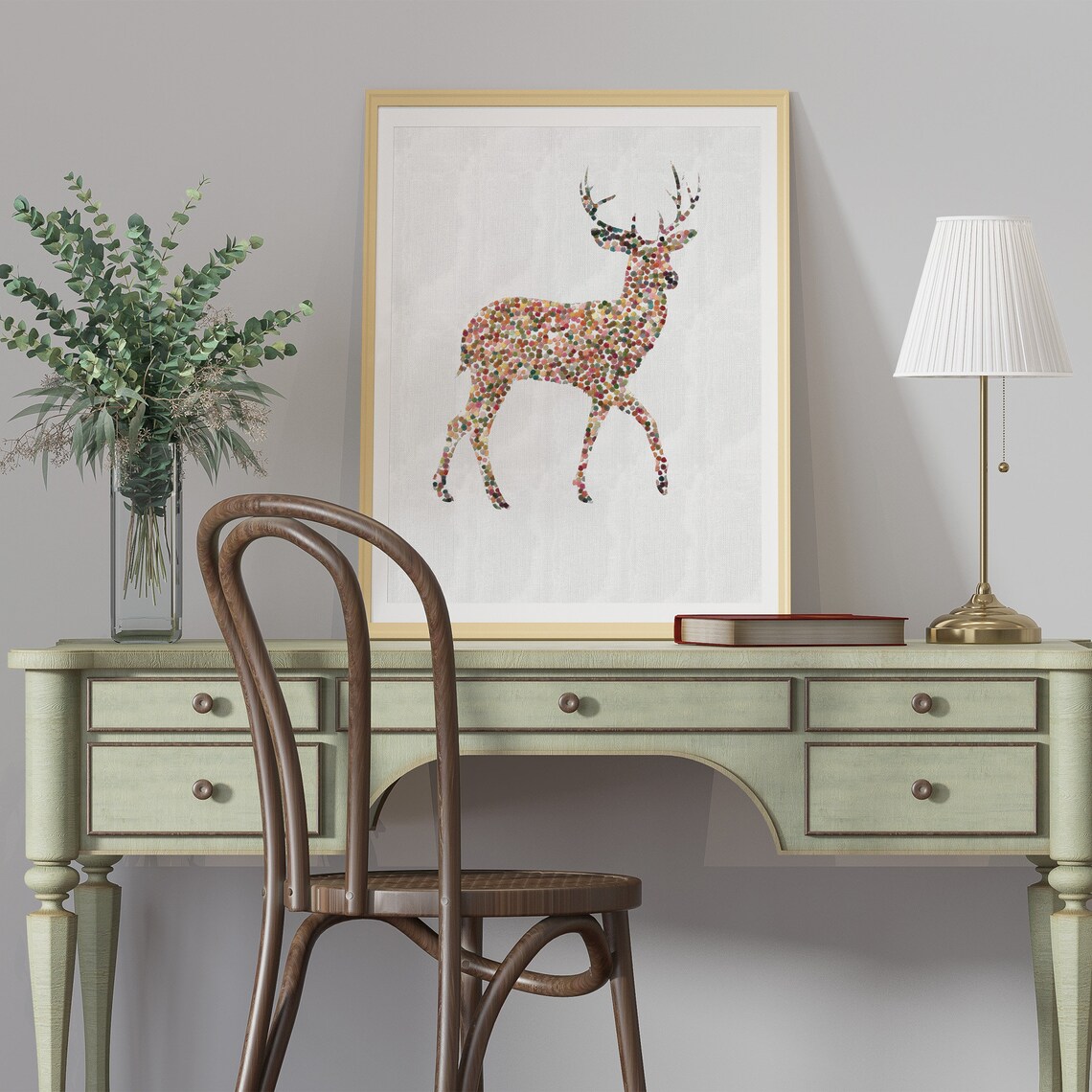 Deer Digital Painting Printable Art, Downloadable and Printable Digital ...