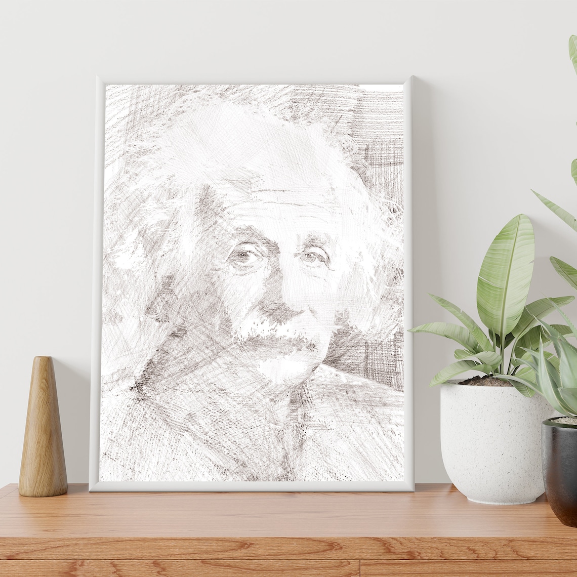 Abstract Line Art Sketch of the Albert Einsteins Portrait - Etsy