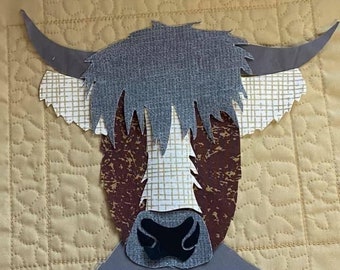 Highland Cow Applique Pattern - Etsy