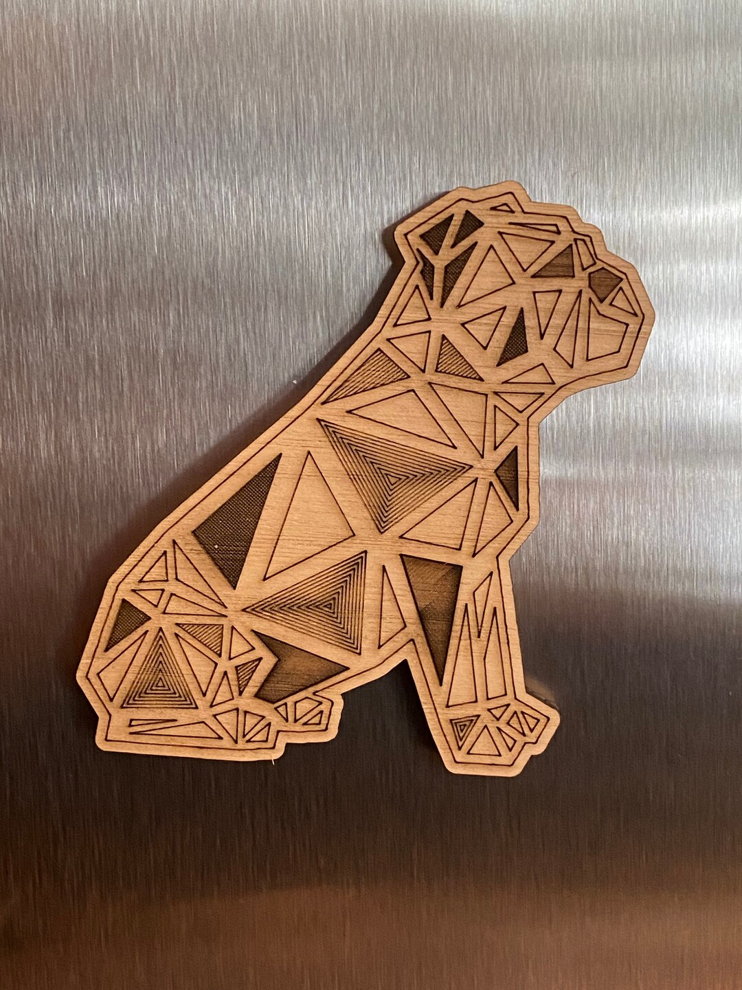 Bulldog , Geometric Wood Ornaments, Handmade Wood Magnets , Custom Pet ...