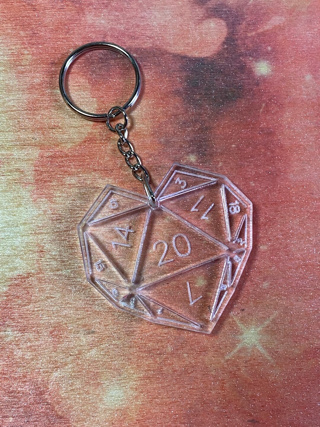 Dungeons and Dragons Valentine’s Day D20 Charm Keychain | Acrylic ...