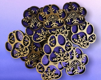 Set of 12 Paw Print Snowflakes Handmade Snowflake Ornament | Etsy