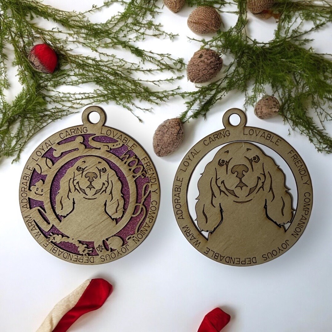 Custom Cocker Spaniel Ornament: Engraved Wooden Dog Keepsake - Etsy