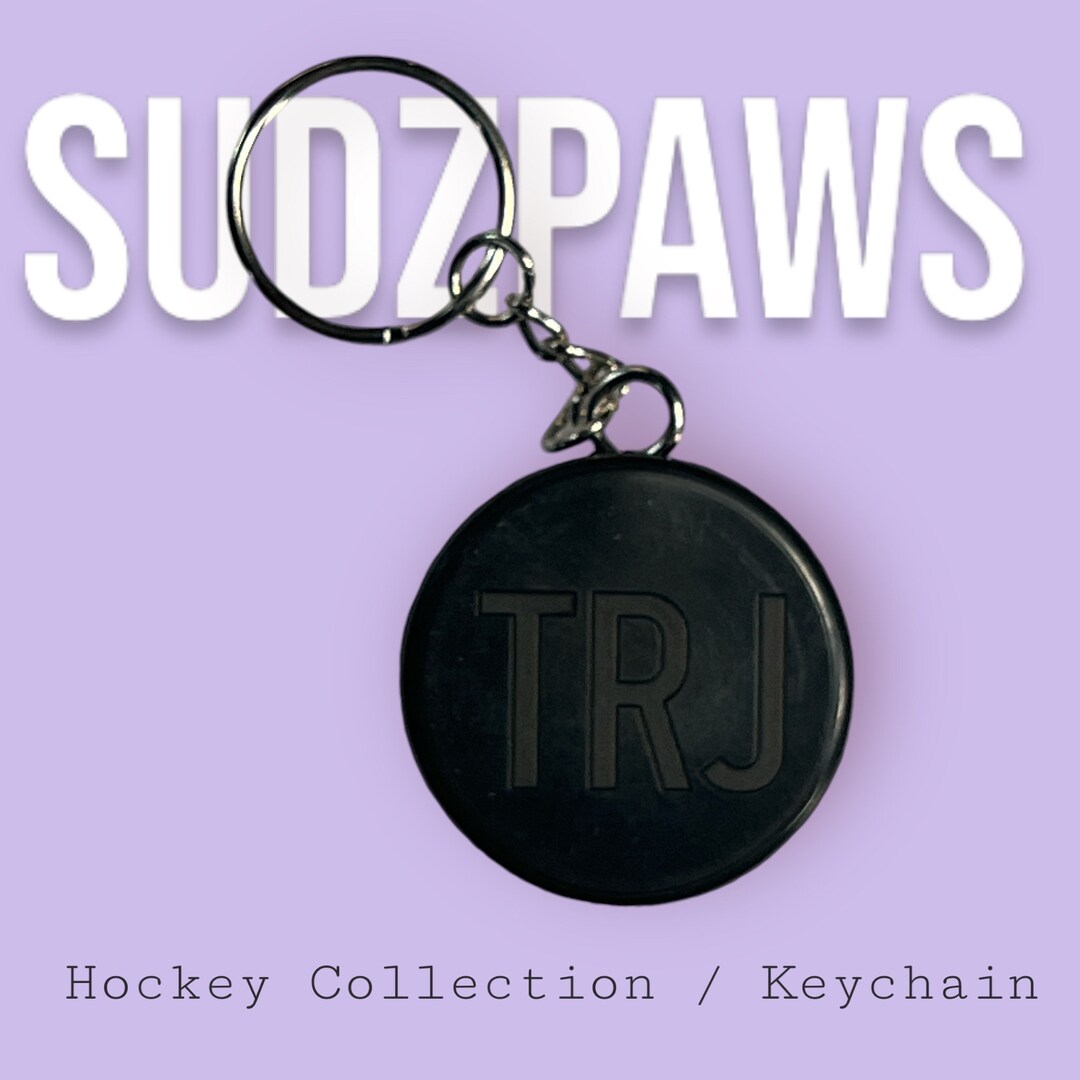 Custom Engraved Hockey Puck Keychain: Team Logo, Player Name - Etsy