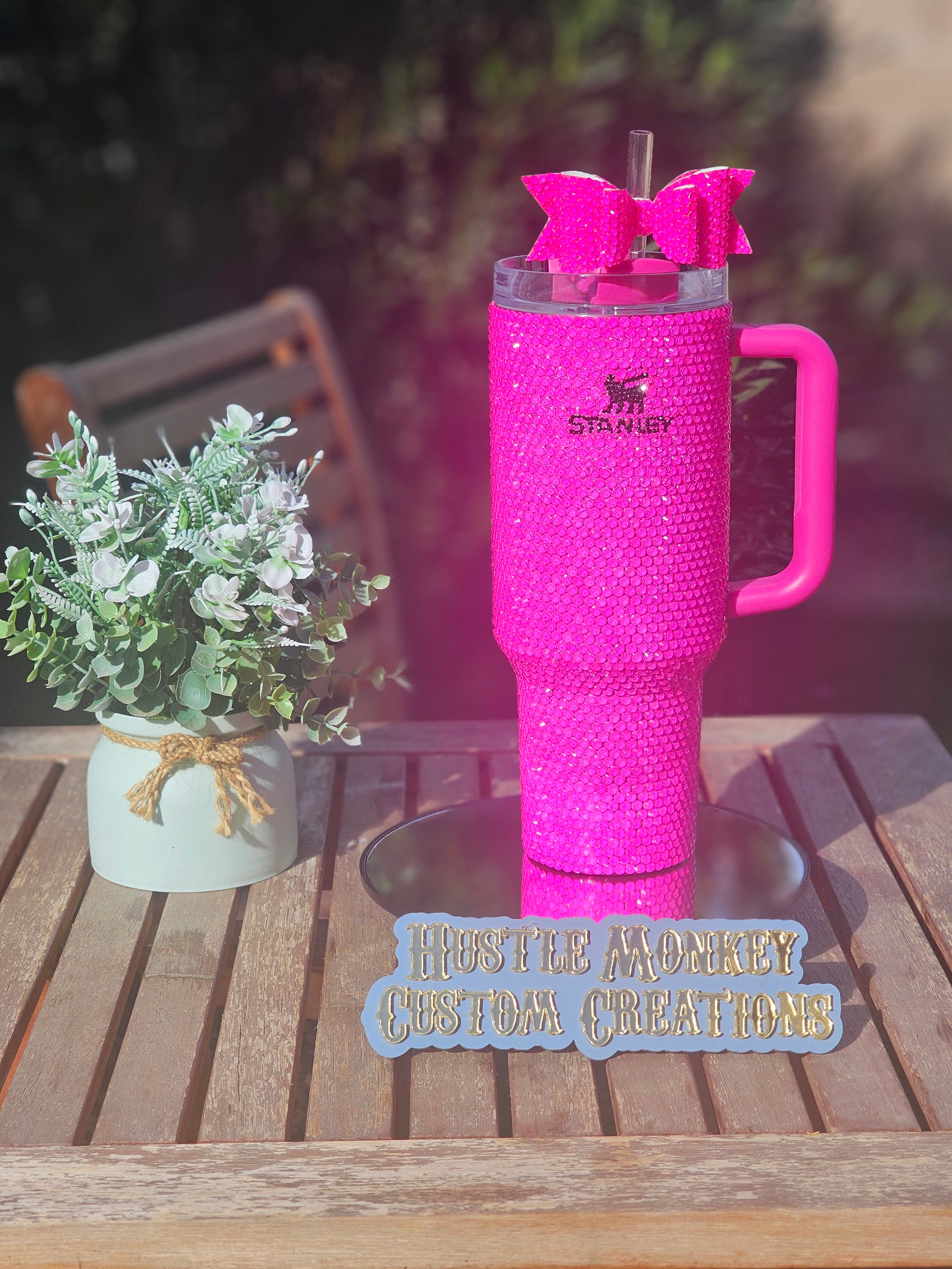 Hot Pink/black Bling Stanley Tumbler *30 Oz* With Name - Etsy