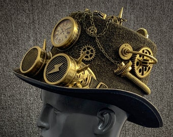 Victorian Leather Top Hat // Steampunk Hat // Custom Classy Colorful ...