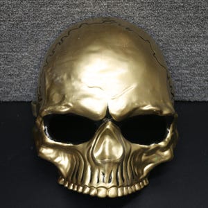 Gold Skull Mask – Metallic Horror Halloween Party Mask, Scary Cosplay ...