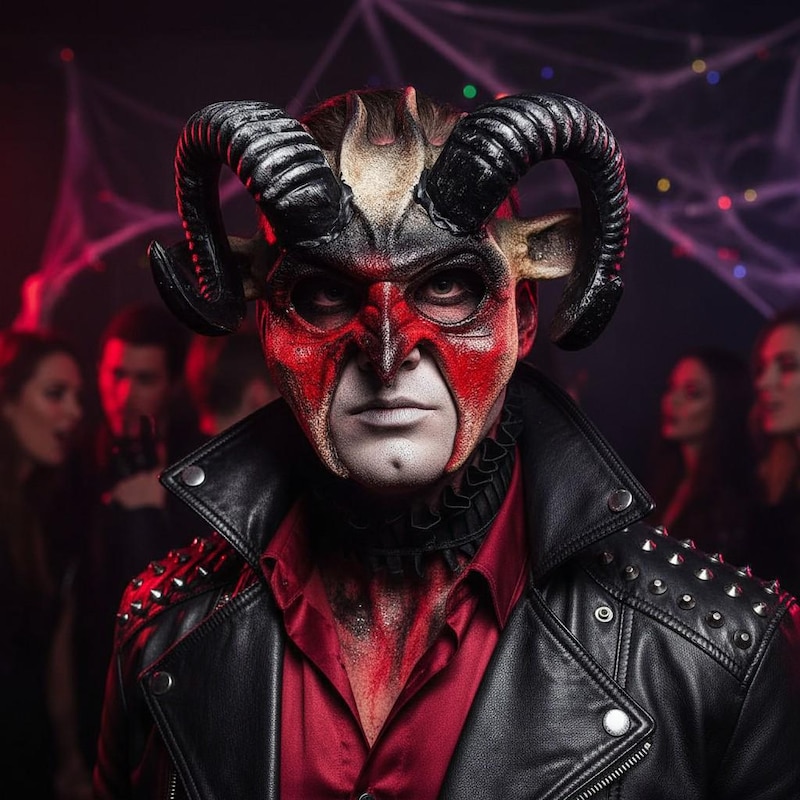 Black Horned Masks - Etsy