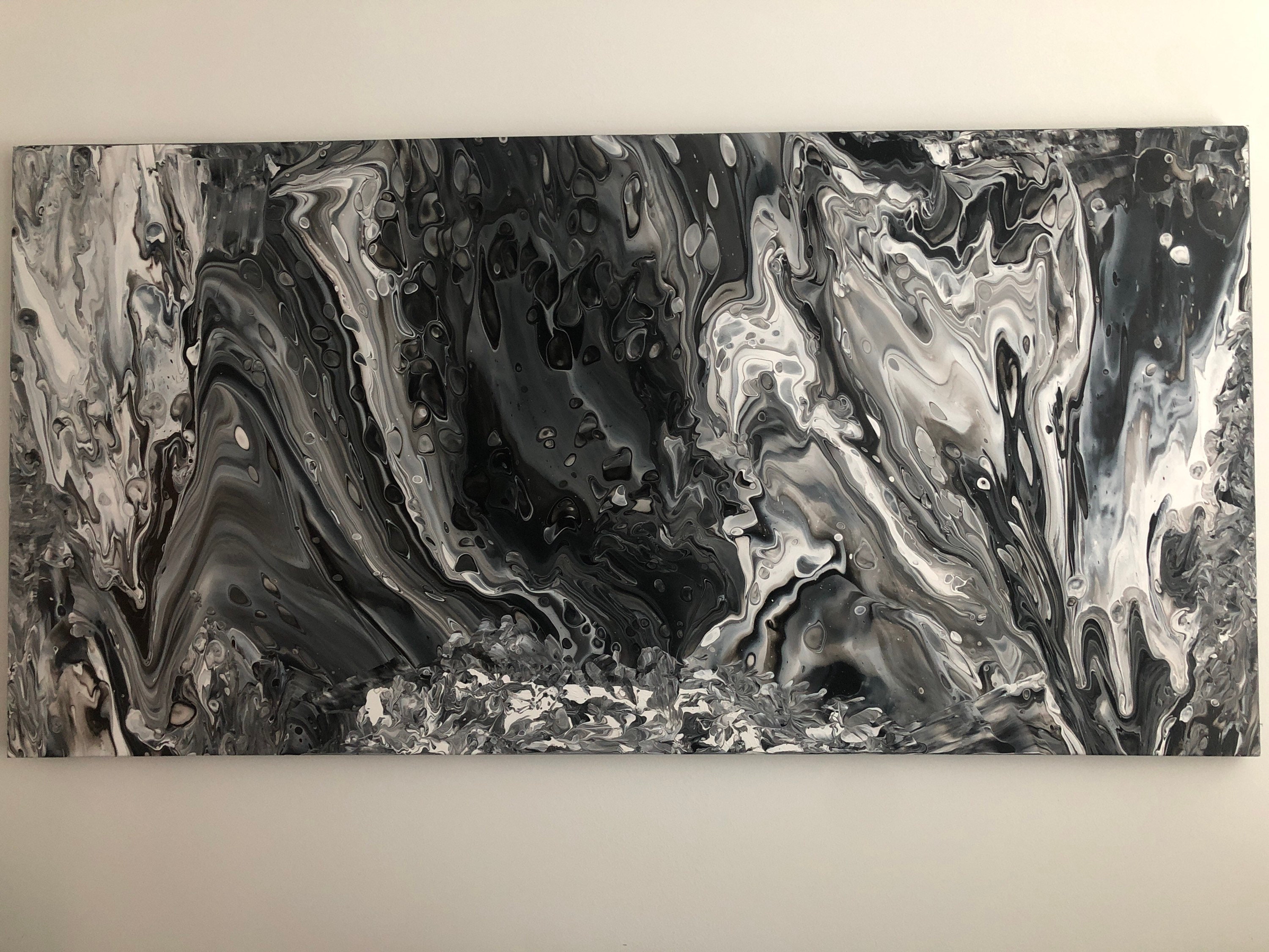 B&W Acrylic Painting - Etsy