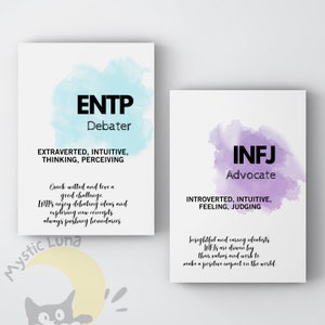 16 MBTI Personality Posters Bundle - 16 Personalities Wall Art - MBTI ...