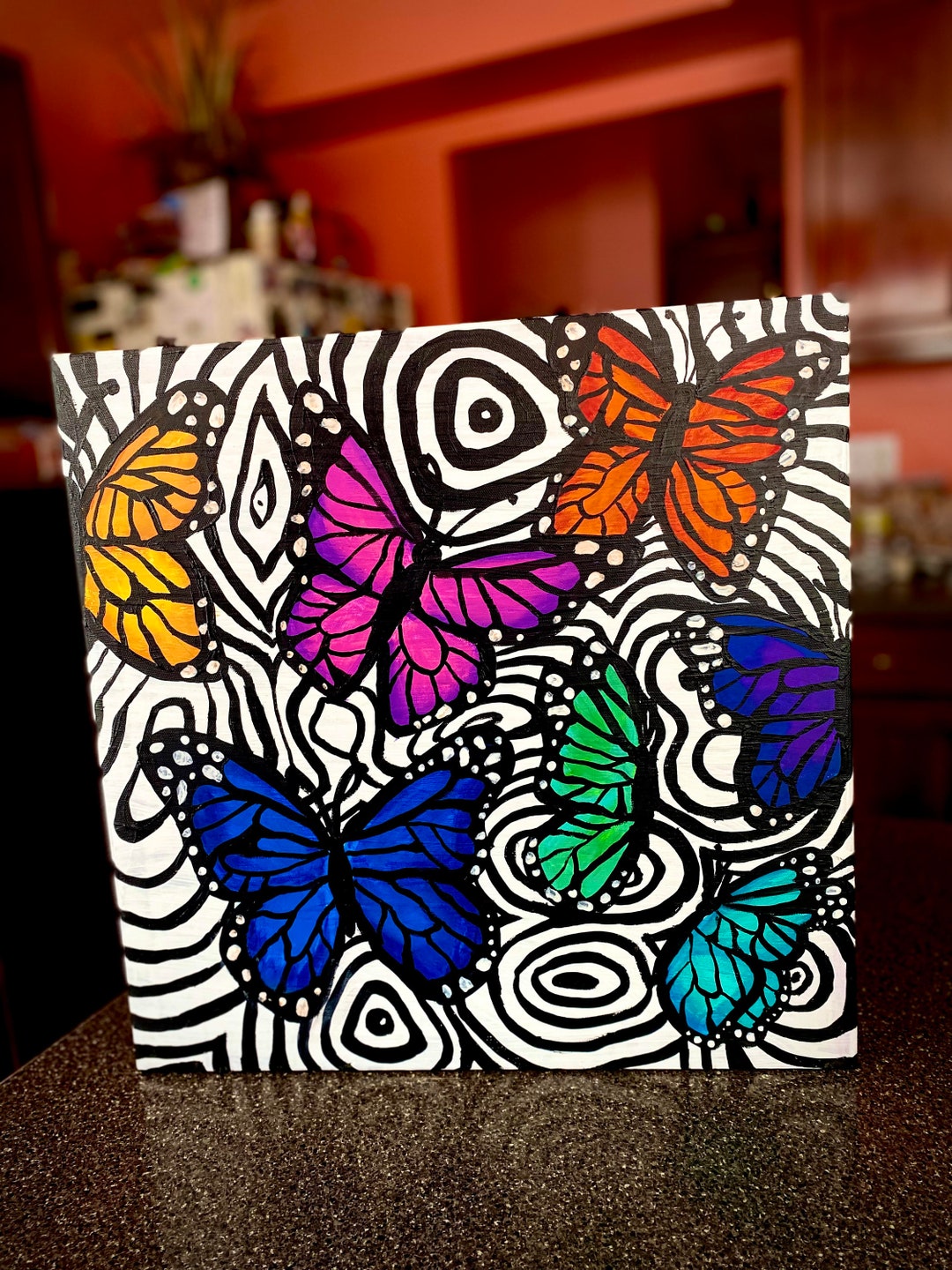 Butterfly Abstract Painting - Etsy