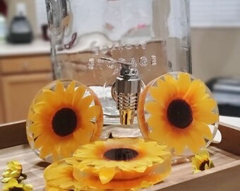 Sunflower Coasters Resin - Etsy