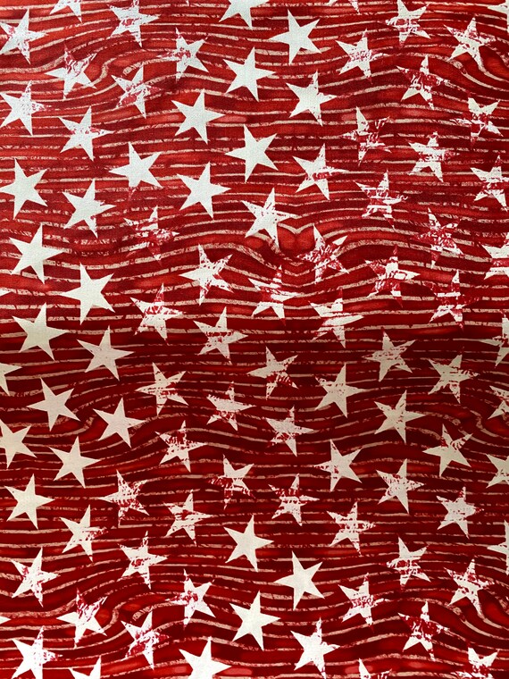 Red Stars and Stripes Fabric by the 1/4 Yard Quick - Etsy