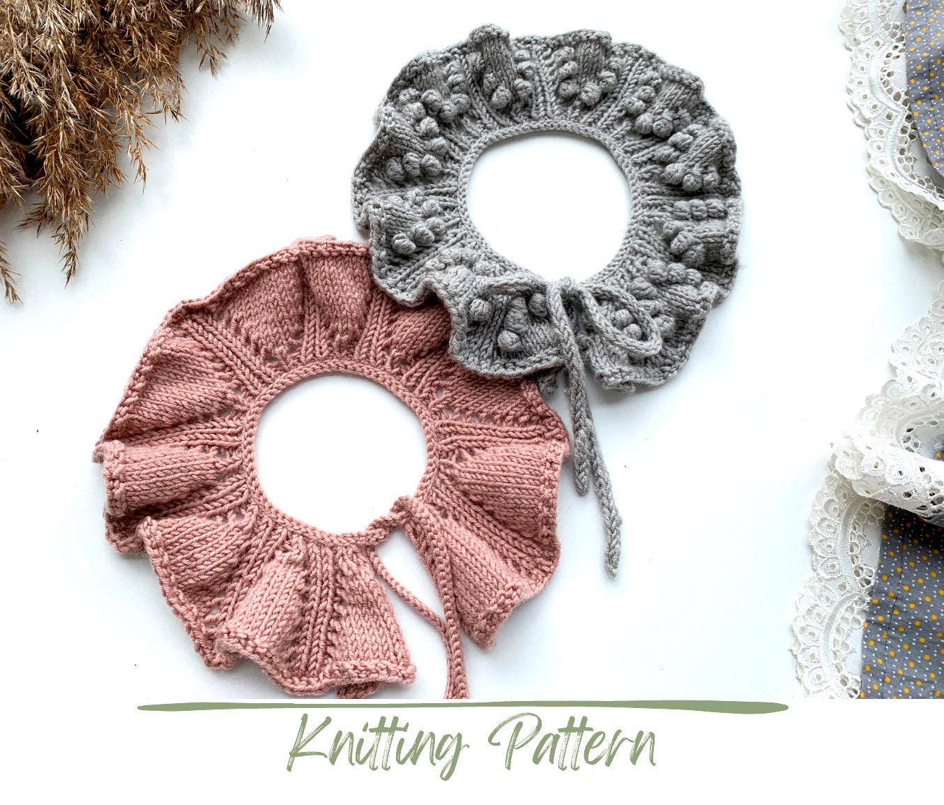 Ruffle Collar Knitting Pattern Detachable Collar PDF Wool Lace Collar ...