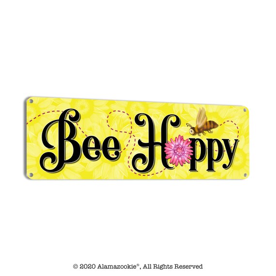 Bee Happy Metal Sign Gifts for Beekeepers Bee Lovers | Etsy
