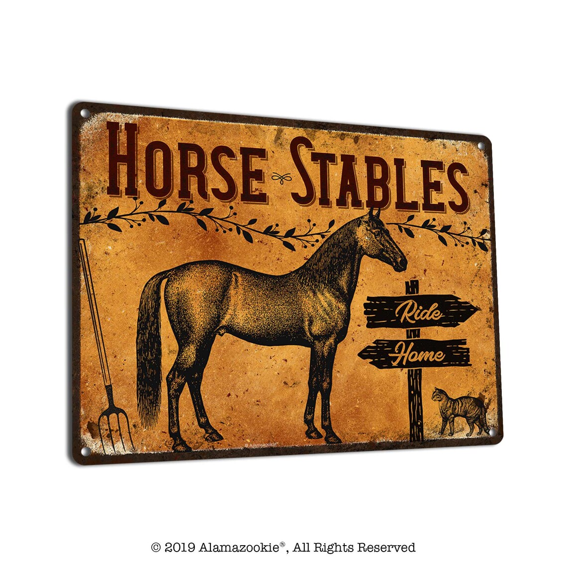 Horse Stables | Metal Sign | Rustic Farm Decor for Barn, Stall ...