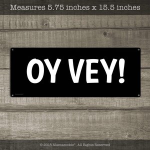 Oy Vey! | Metal Sign | Jewish Art Wall Decor | Hanukkah, Rosh Hashanah ...