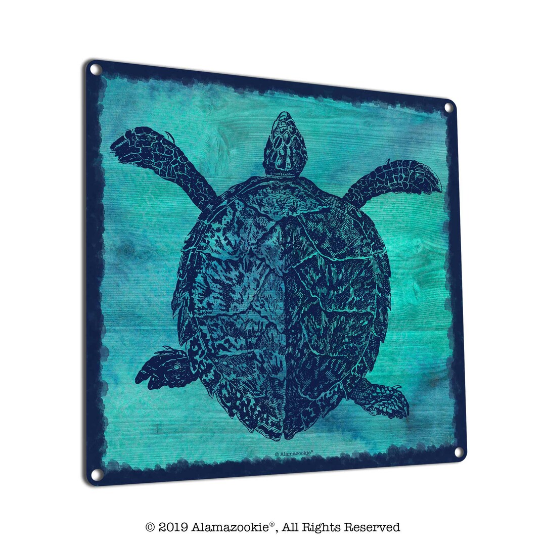 Sea Turtle | Metal Sign | Wall Art for Home, Beach Cottage, Bathroom ...