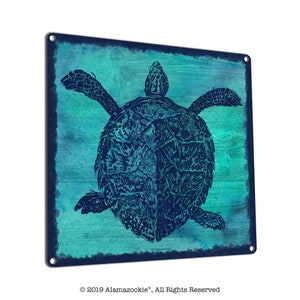 Sea Turtle | Metal Sign | Wall Art for Home, Beach Cottage, Bathroom ...