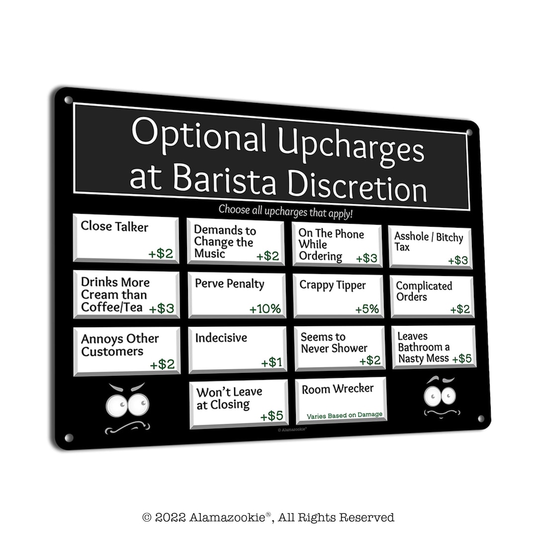 Funny Barista Sign | Metal Wall Decor for Coffee, Tea Shop, Kitchen ...