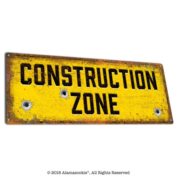 Construction Zone Metal Sign Fun Decor for Home Kids - Etsy