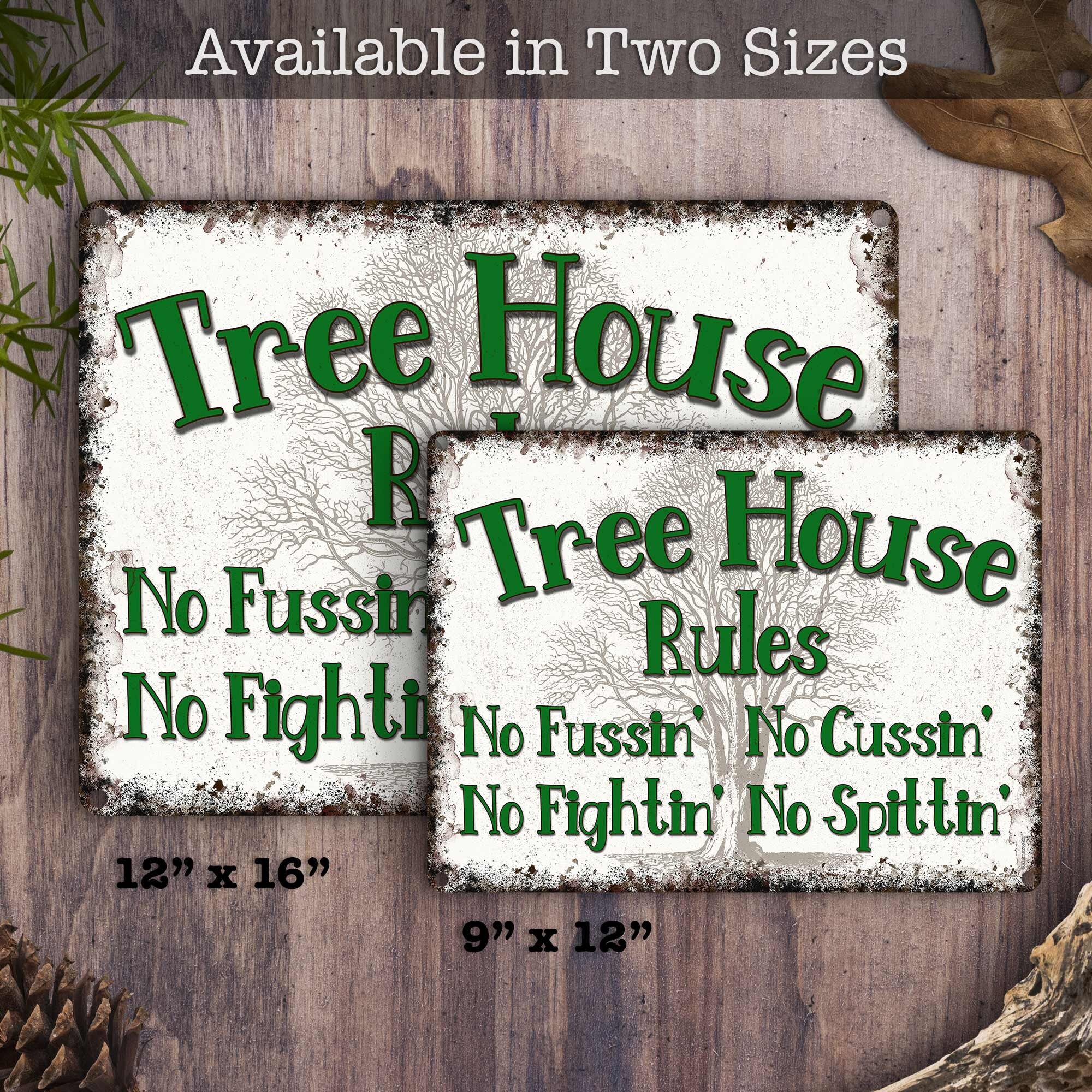 Tree House Rules Metal Sign Rustic Wall or Yard Decor for | Etsy