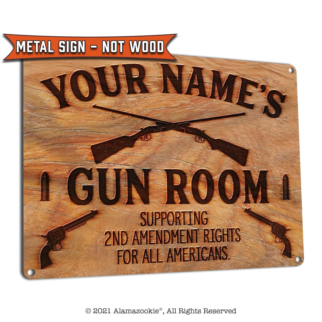 Personalized Gun Room Wall Decor | Metal Sign | Patriotic Gifts for ...