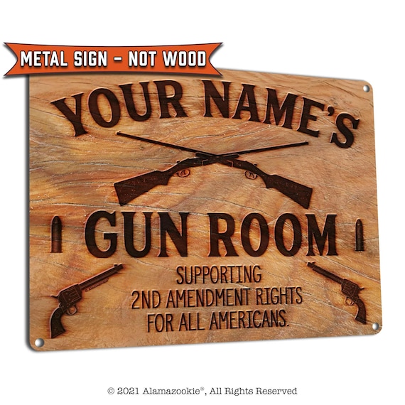 Personalized Gun Room Wall Decor Metal Sign Patriotic | Etsy