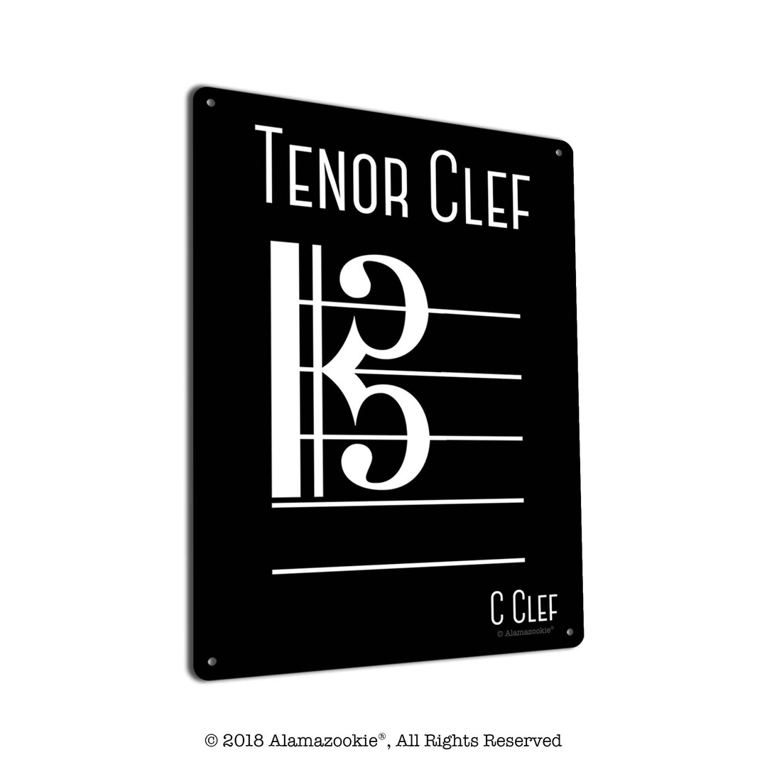 Tenor Clef | Metal Sign | Music Themed Wall Decor for Music Room ...