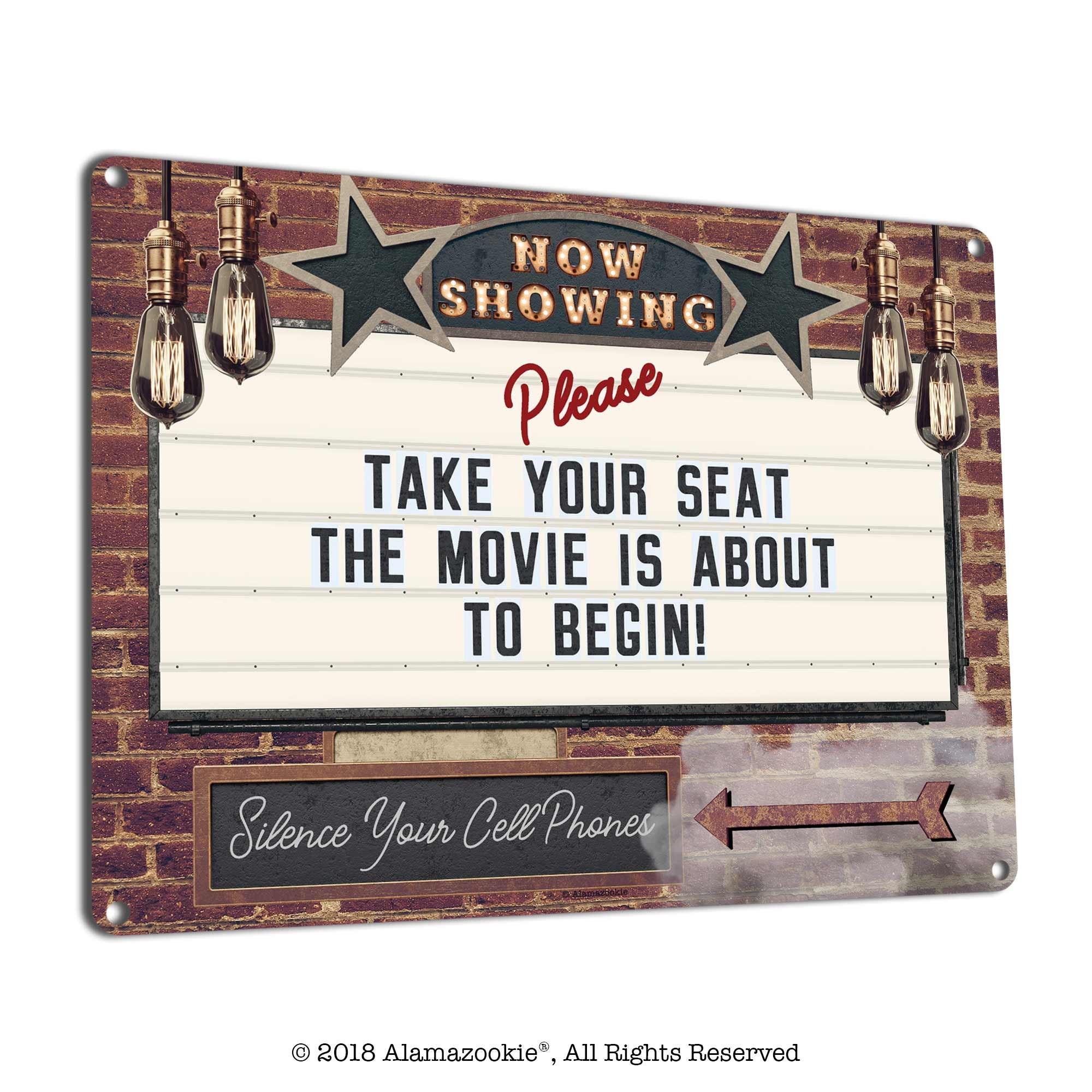 Now Showing Sign Theater Cinema Sign Vectors Vector Art & Graphics