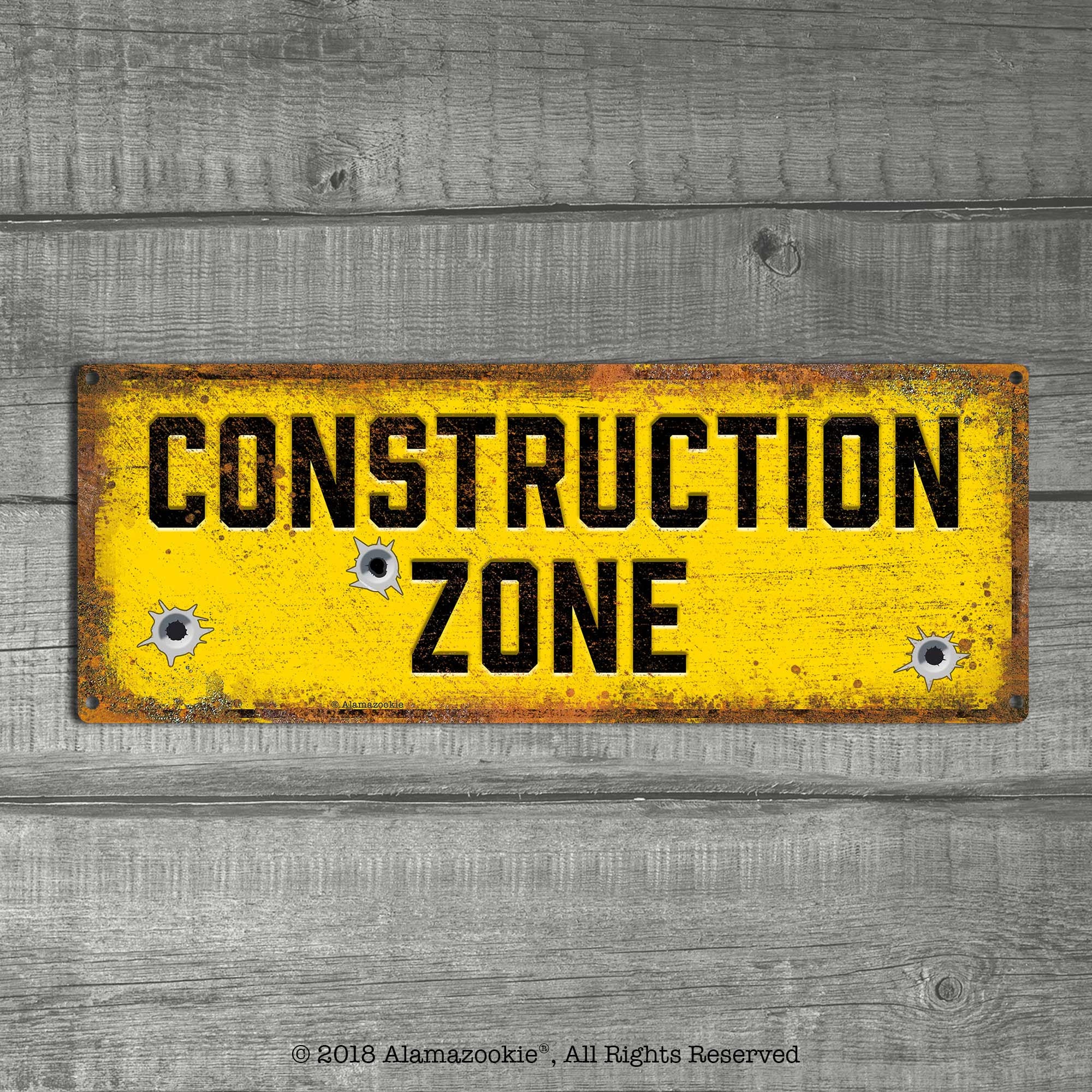 Construction Zone Metal Sign Fun Decor for Home Kids - Etsy