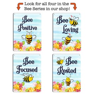 Bee Positive | Metal Sign | Cute Inspirational Art | Gifts for ...