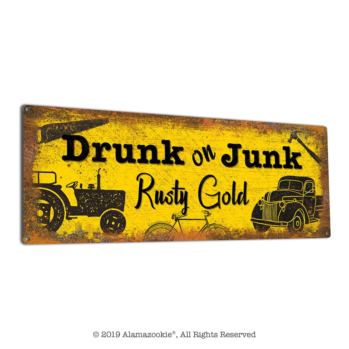 Drunk on Junk | Funny Metal Sign | Gifts for Thrifters, Vintage Yard ...