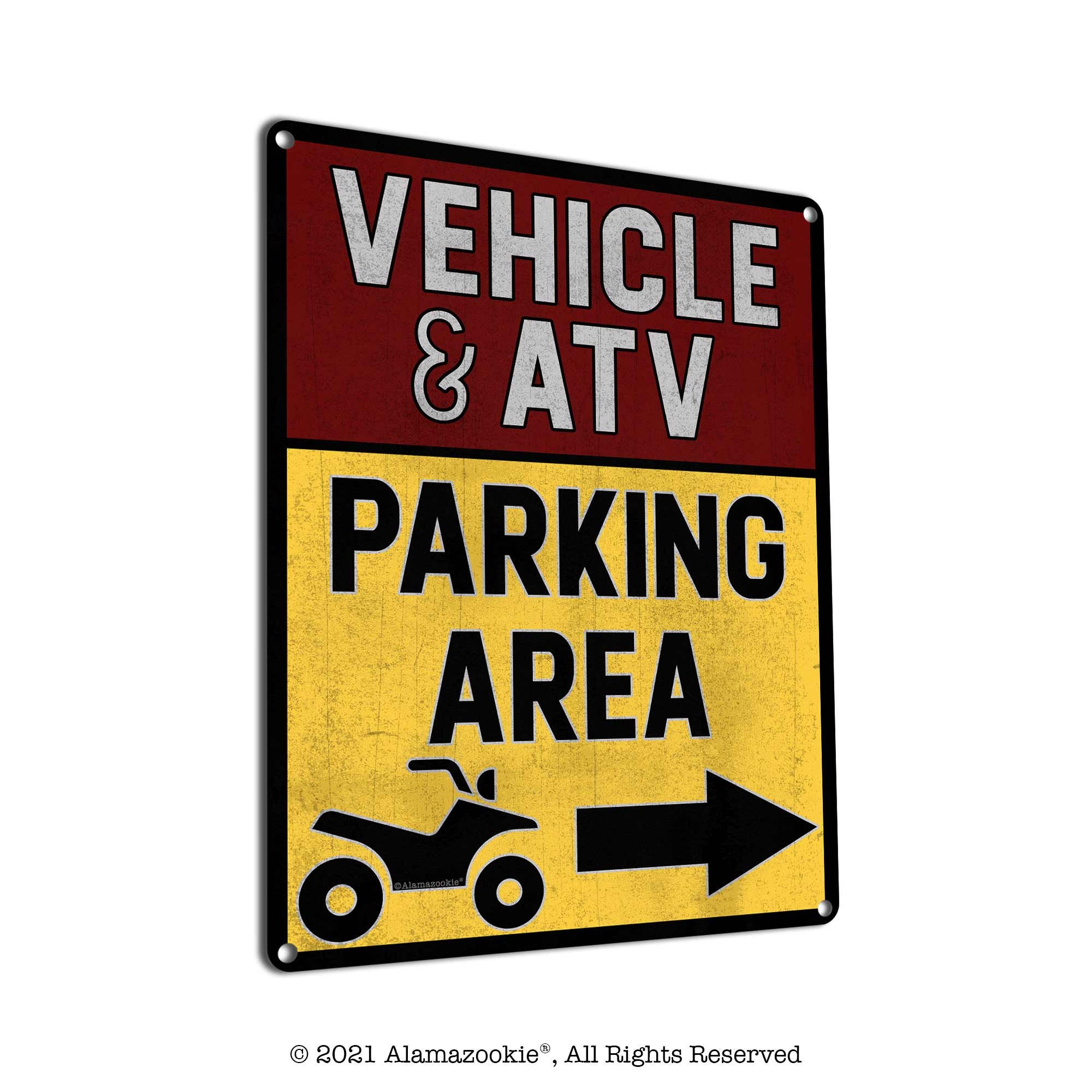 Vehicle & ATV Parking Area Metal Sign Yard Sign With Arrow - Etsy UK
