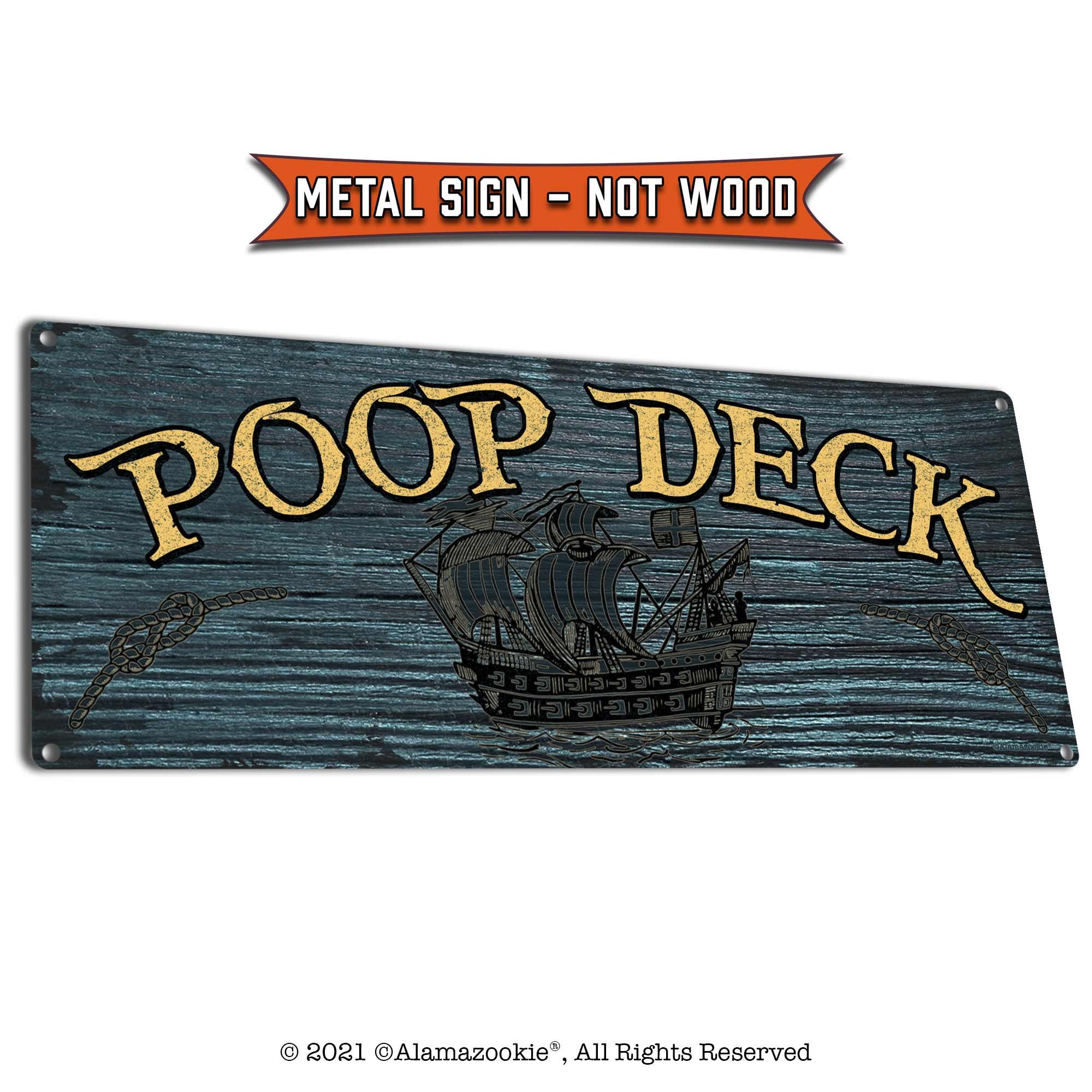 Poop Deck Metal Sign Nautical Decor for Home Beach House - Etsy