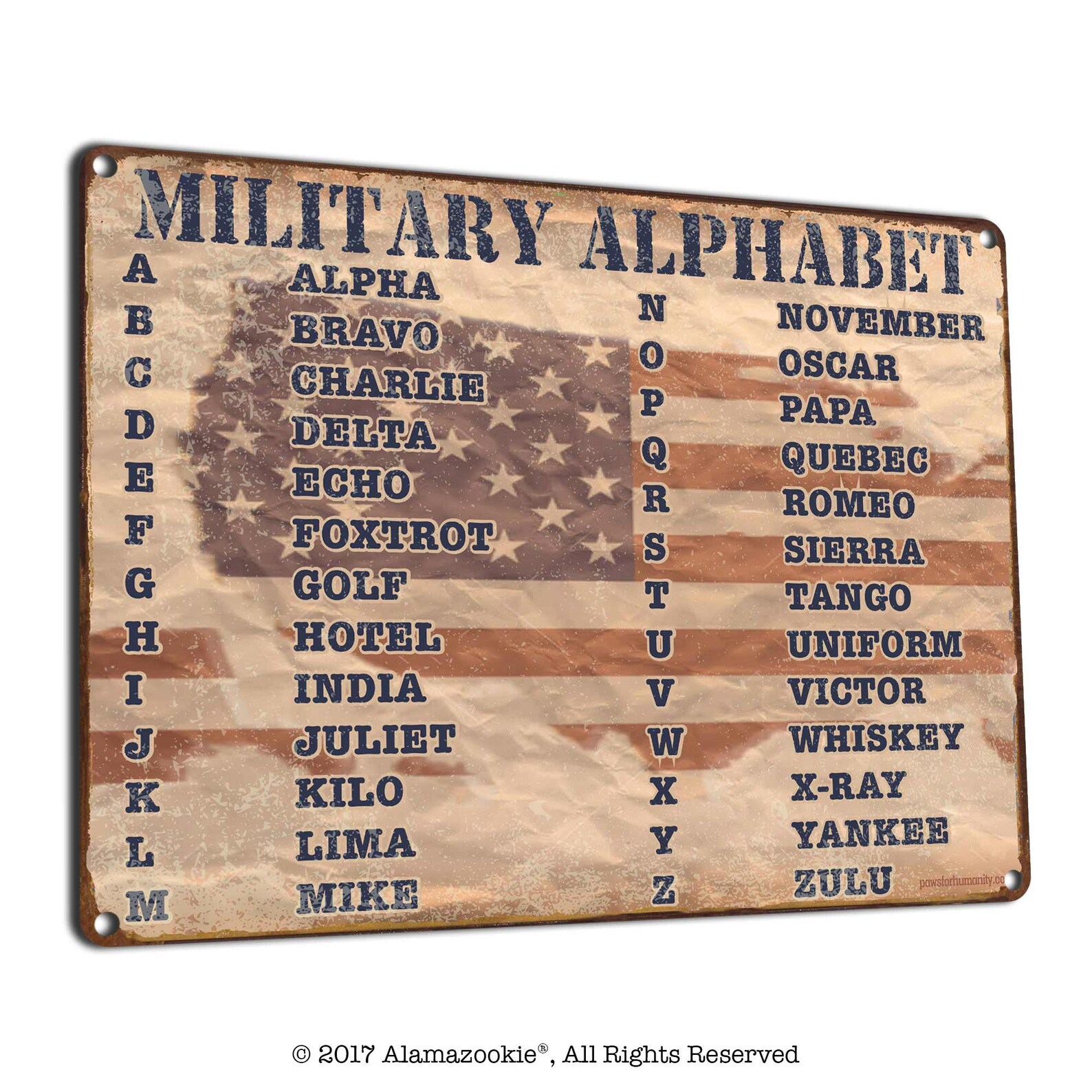 Military Alphabet Metal Sign Patriotic Wall Decor With - Etsy