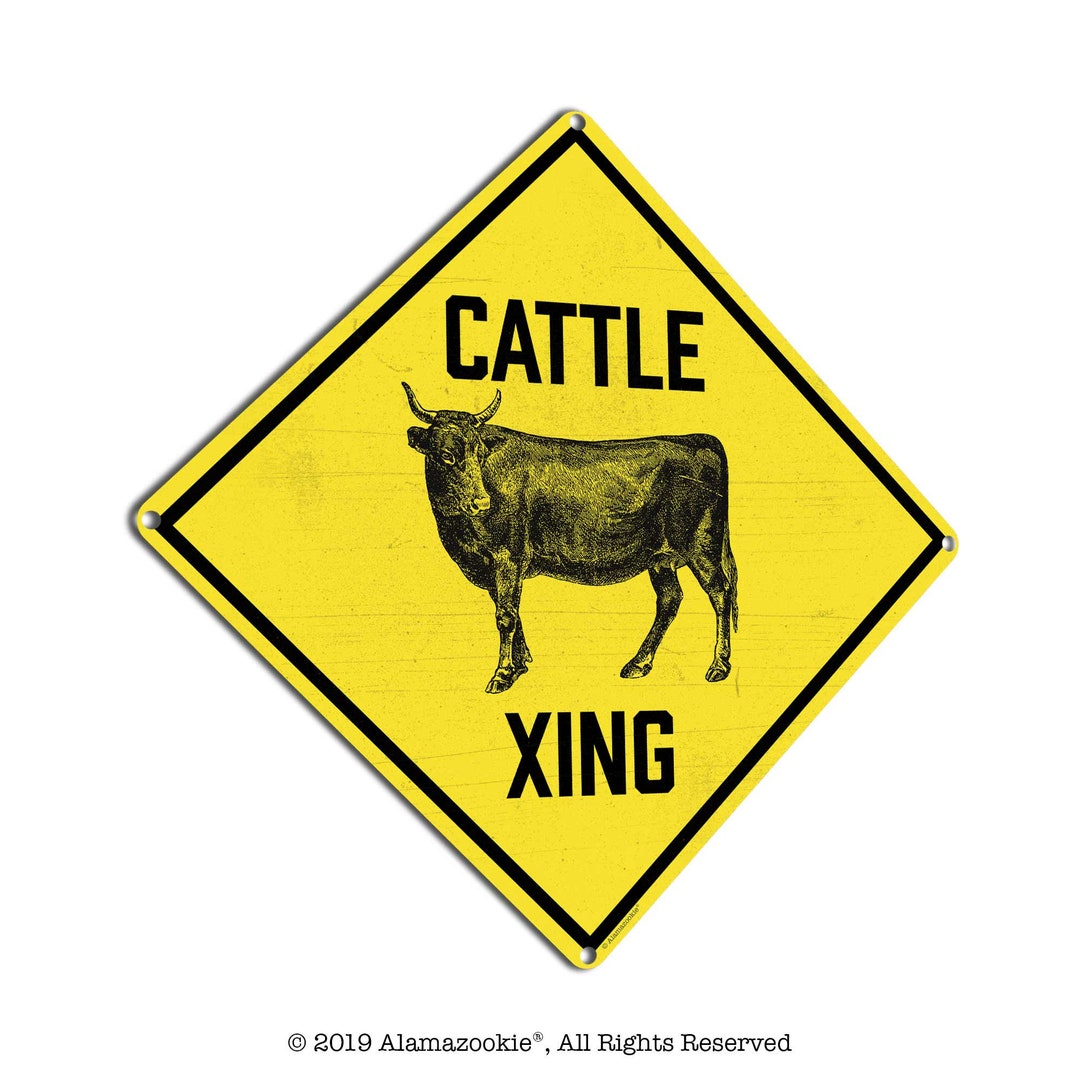 Cattle Xing | Rustic Metal Crossing Sign | Vintage Look | Farm Theme ...