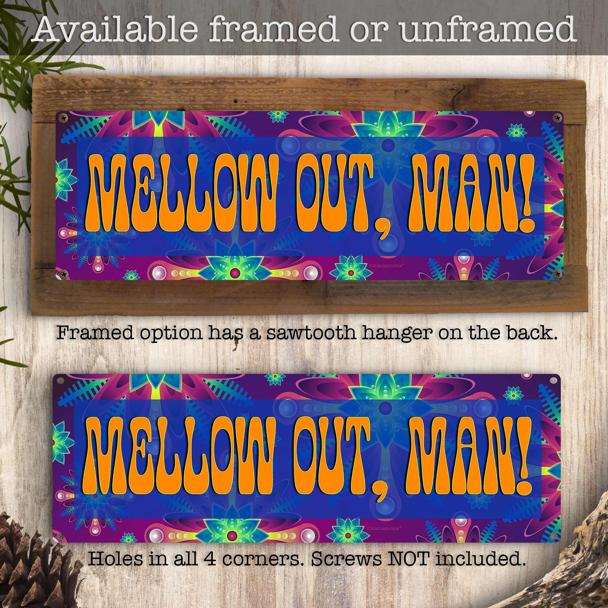 Mellow Out Man Metal Sign 60s Era Hippie Quotes Wall - Etsy