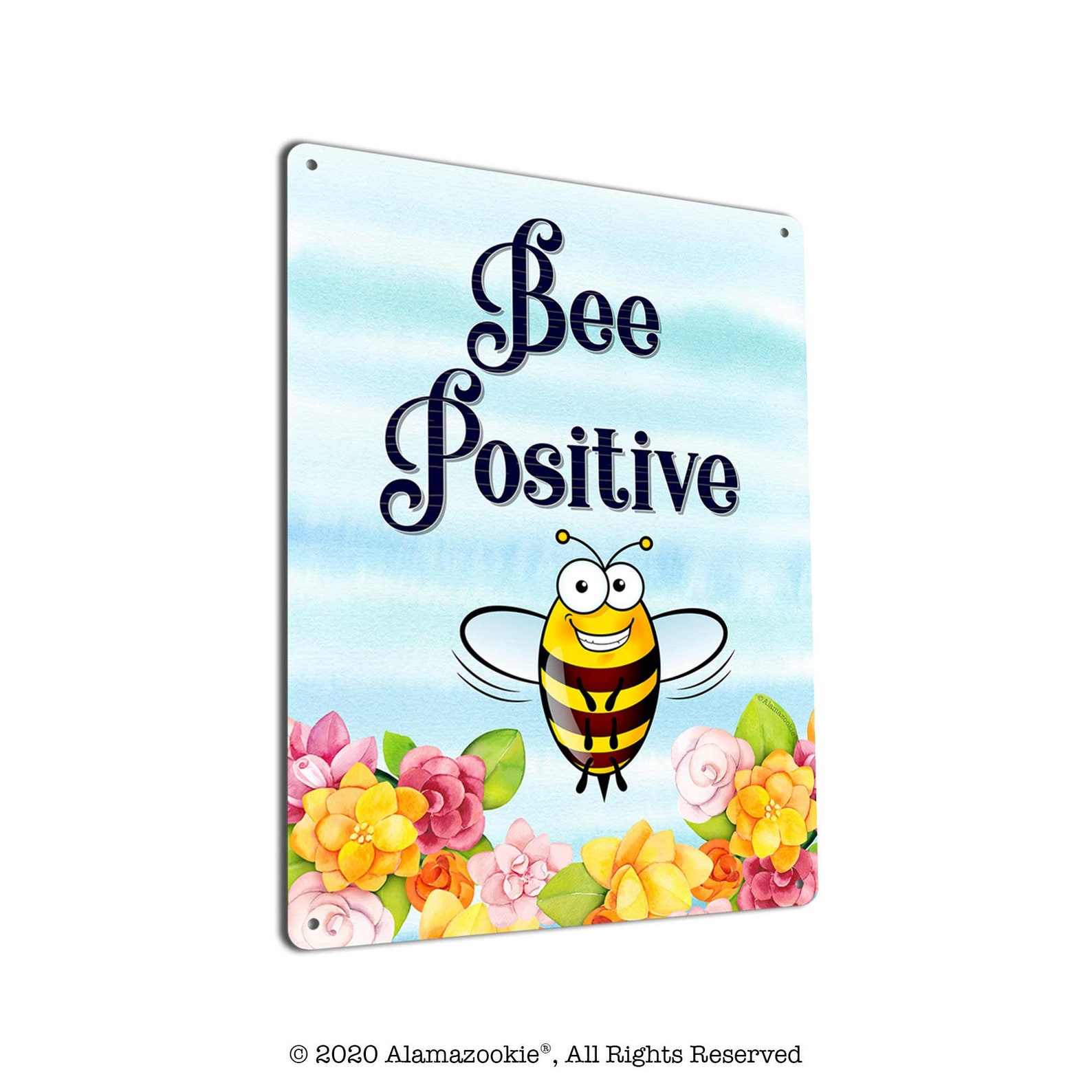 Bee Positive Metal Sign Cute Inspirational Art Gifts for - Etsy