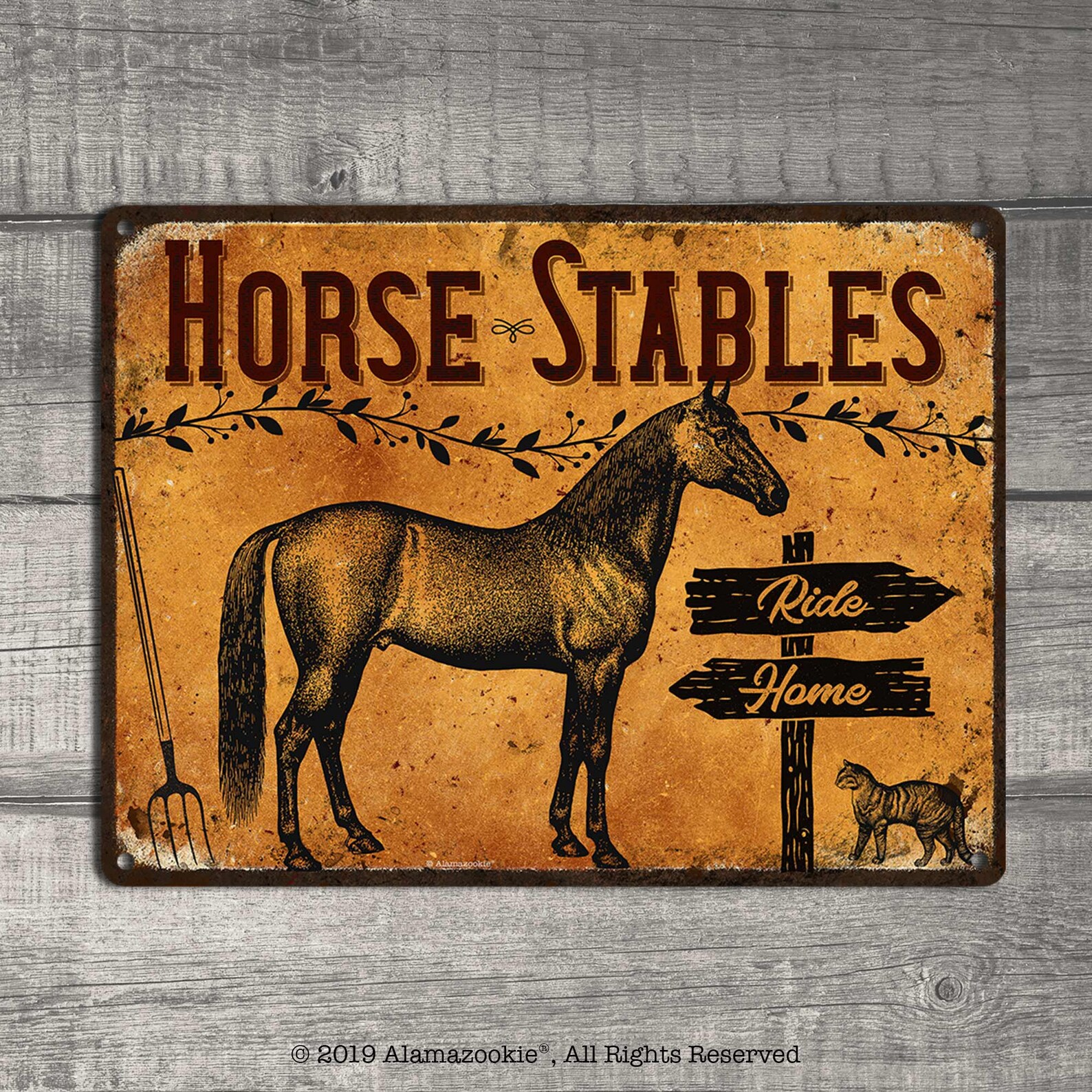 Horse Stables | Metal Sign | Rustic Farm Decor for Barn, Stall ...