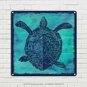 Sea Turtle | Metal Sign | Wall Art for Home, Beach Cottage, Bathroom ...