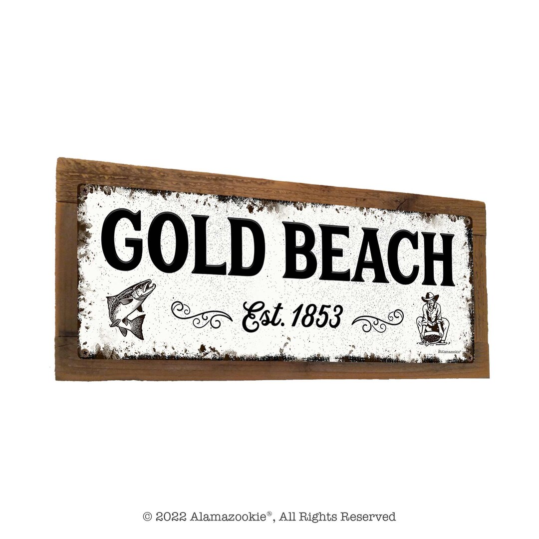 Gold Beach, Oregon | Rustic Metal Sign | Oregon Coast, Rogue River ...