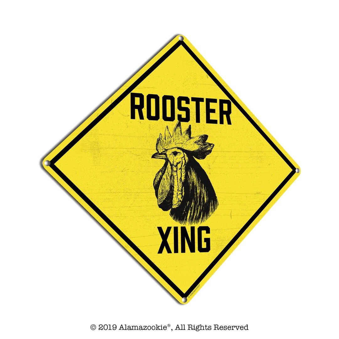 Rooster Xing | Rustic Metal Crossing Sign | Vintage Look | Farm Theme ...