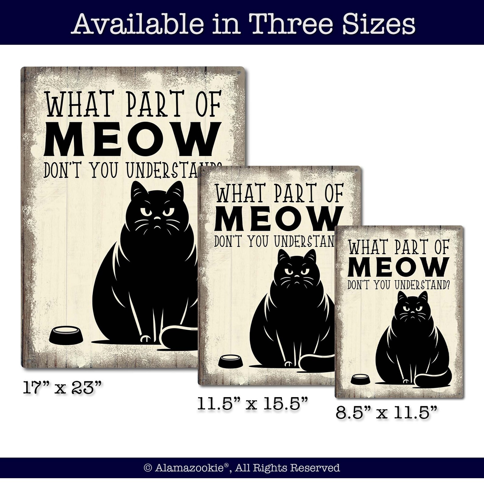 What Part of Meow Don't You Understand? | Metal Sign | Funny Fat Black ...