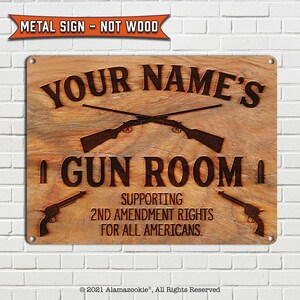 Personalized Gun Room Wall Decor | Metal Sign | Patriotic Gifts for ...