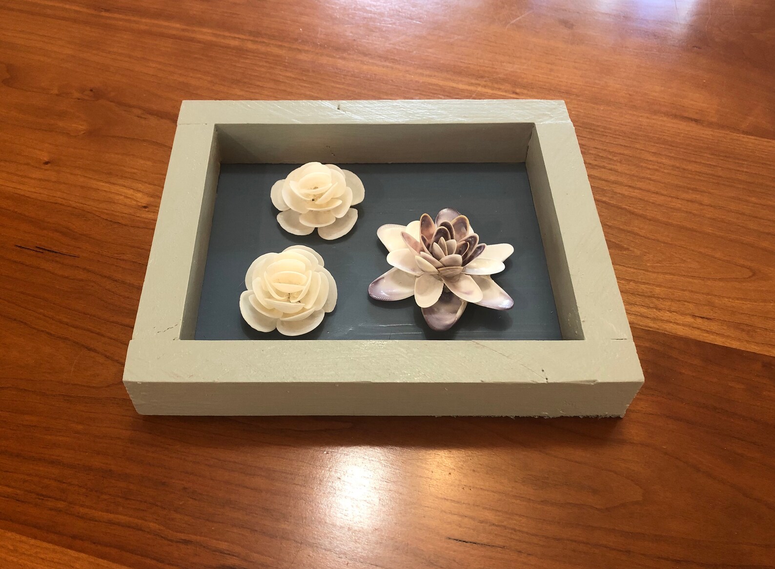 Sea Shell Shadow Box Wall Art Sea Shell Flowers | Etsy