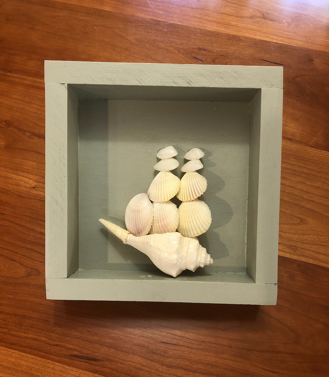 Sea Shell Shadow Box Wall Art, Sea Shell Ship - Etsy