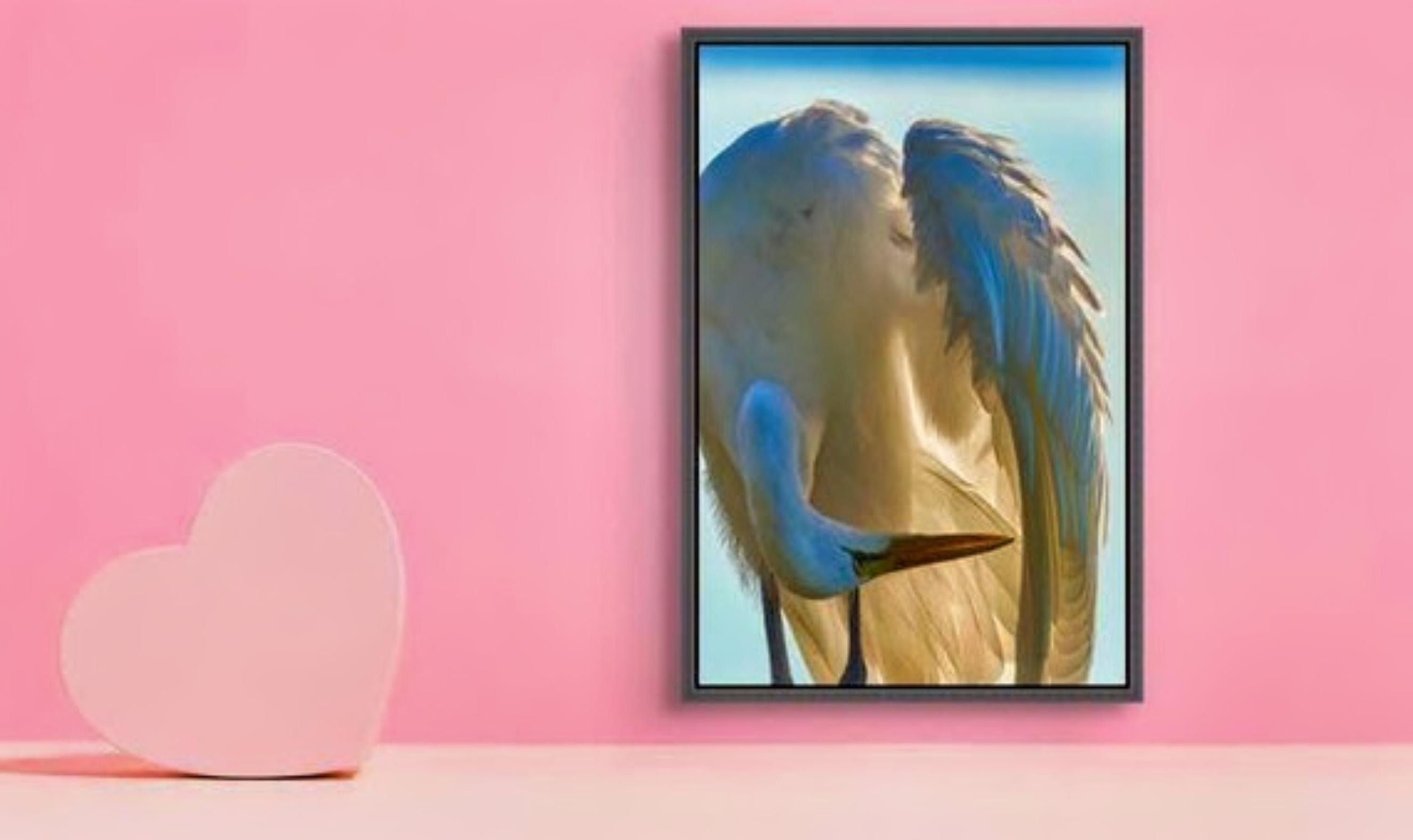 Preening Egret Art With Full Breeding Colors - Unique Nature Piece ...