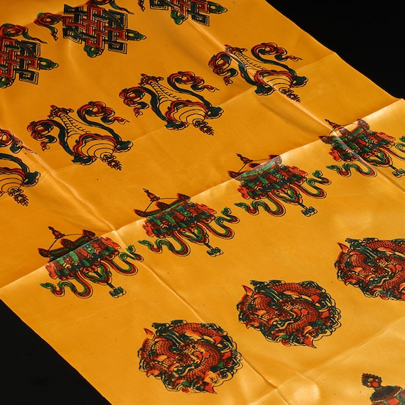 Tibetan Buddhist Eight Auspicious Symbol Khata Printed on - Etsy